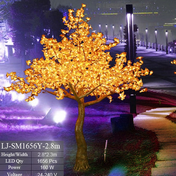 9.5ft/2.8m Waterproof Maple Tree with LEDs Glow color Warm White ...