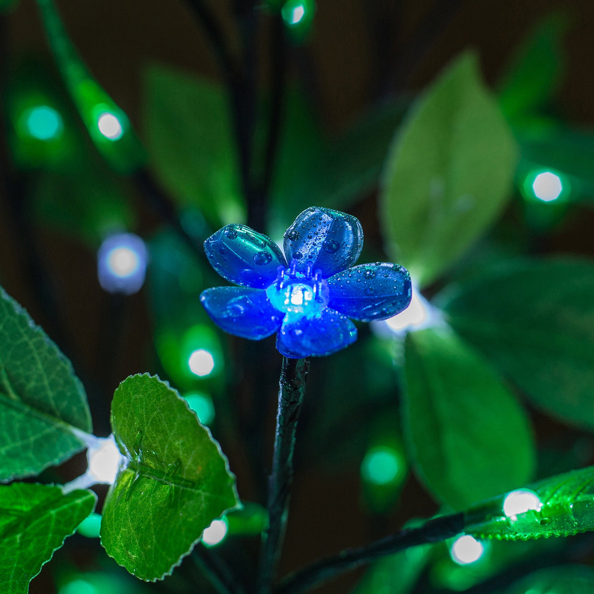 LED Tree Night light Flower lamp Blue flowers+ green leaves For Hotels ...